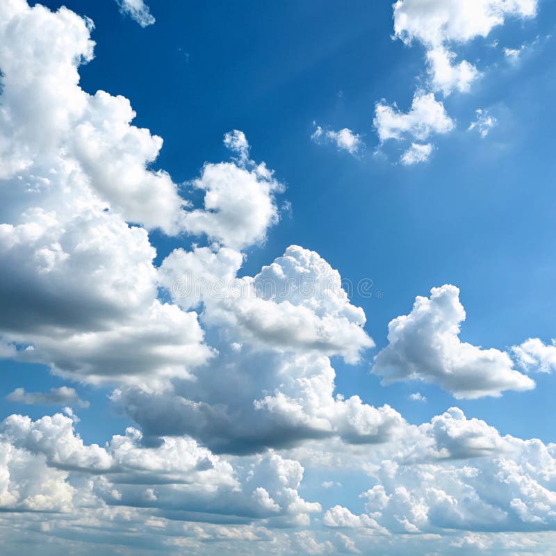 Cumulus Clouds on Blue Sky Soft Texture Stock Illustration ...