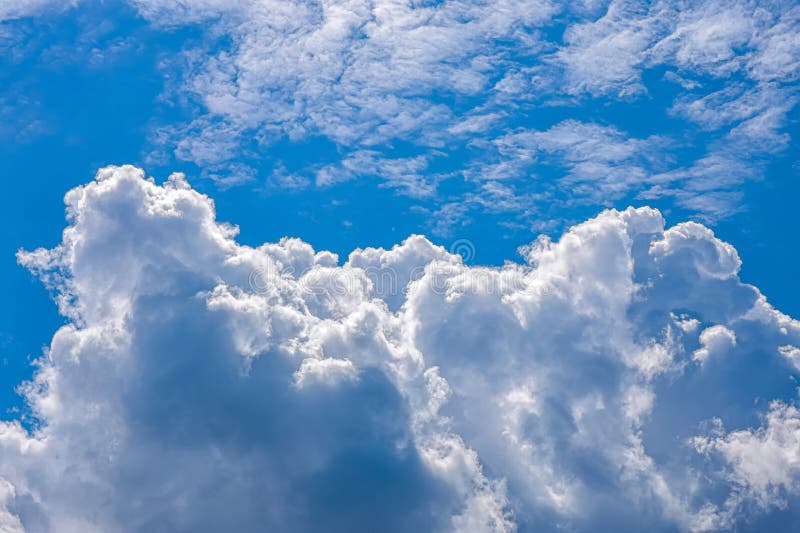Cumulus Clouds Building Up Against Bright Blue Summer Sky Stock Image ...