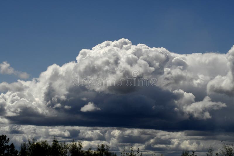 Cumulus Clouds are Collected in the Form of a Cone Stock Image - Image ...