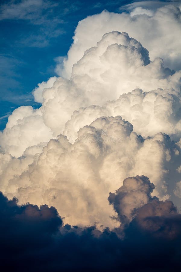 Cumulus Clouds Looking Threatening in Summer Stock Image - Image of ...