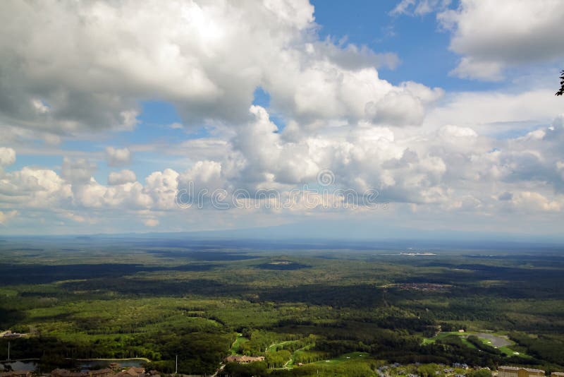 Cumulus Clouds in the Sky and Cloud Shadow on the Ground Stock Image ...