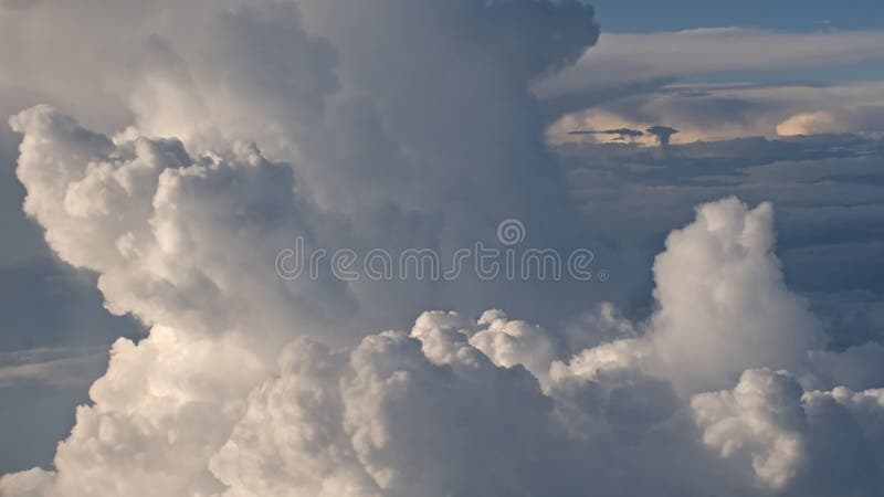 Cumulus Clouds in the Sky, Side View Stock Photo - Image of clouds ...