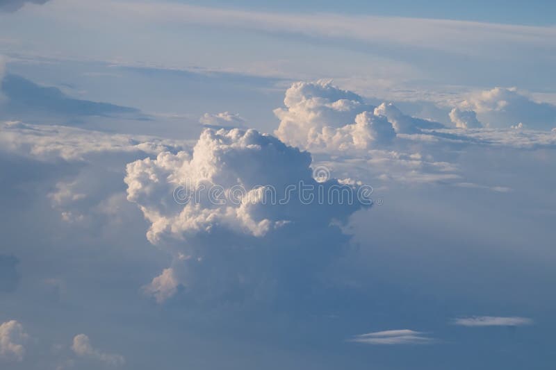 Cumulus Clouds in the Sky, Side View Stock Photo - Image of viez, dawn ...
