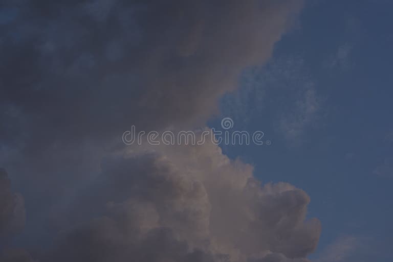 Cumulus Rain Clouds in the Evening Sky. Thunderclouds Stock Photo - Image of cumulus, cloudy ...