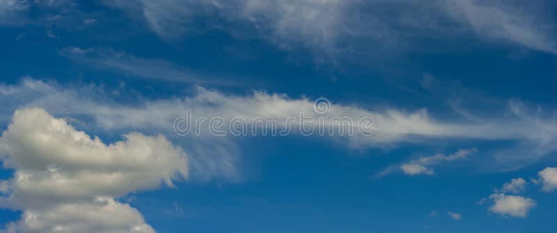 Cumulus and Stratus Clouds in the Blue Sky Stock Photo - Image of light ...