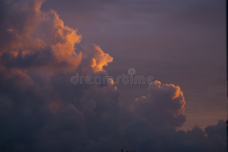 Cumulus Type Clouds on Sunset. Stock Image - Image of heaven, nature ...