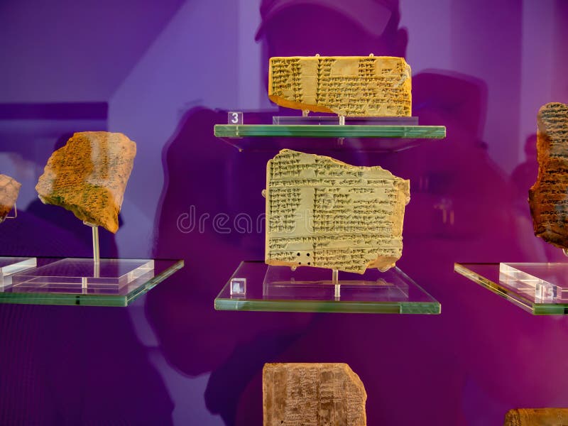Cuneiform Historical Tablets in the Museum Editorial Stock Photo ...