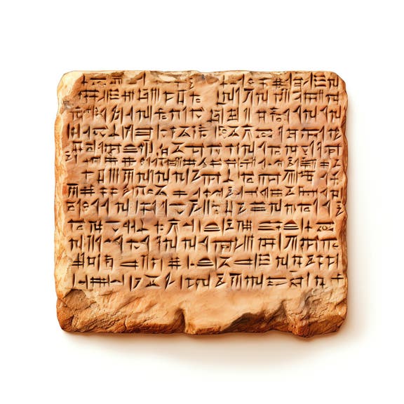 Cuneiform Script on a Clay Tablet Illustration Stock Illustration ...