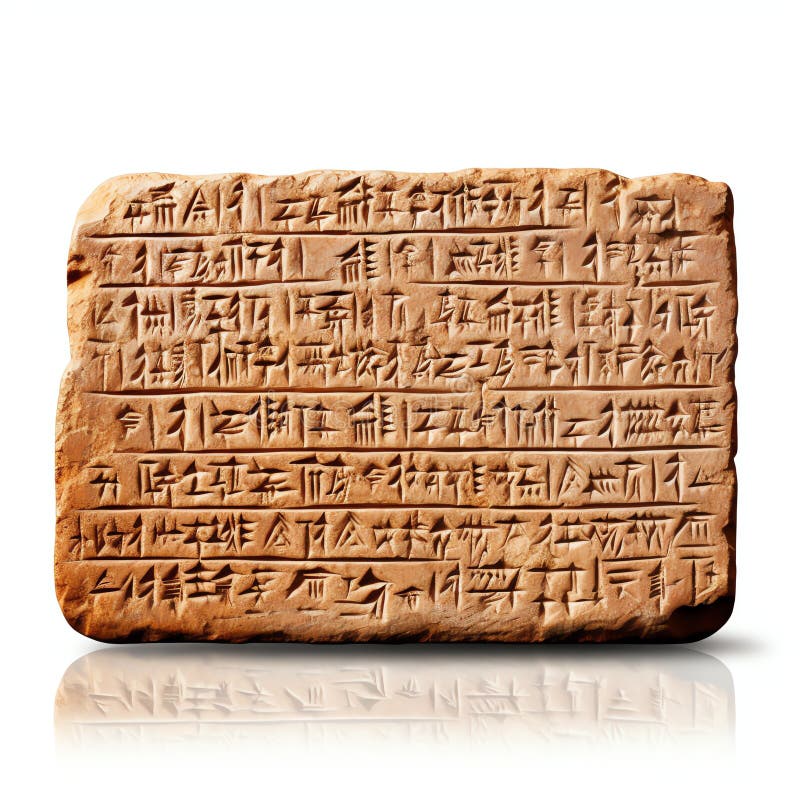 Cuneiform Script on a Clay Tablet Illustration Stock Illustration ...