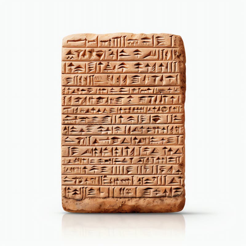 Cuneiform Script on a Clay Tablet Illustration Stock Illustration ...