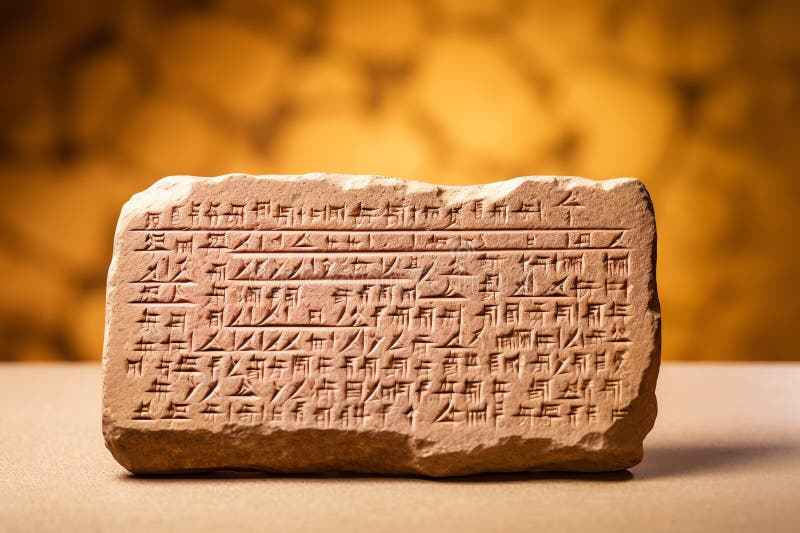 Cuneiform Script on a Clay Tablet Illustration Photo Stock Illustration ...