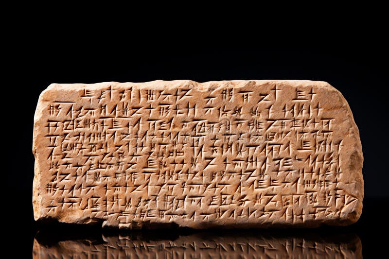 Cuneiform Script on a Clay Tablet Illustration Photo Stock Illustration ...