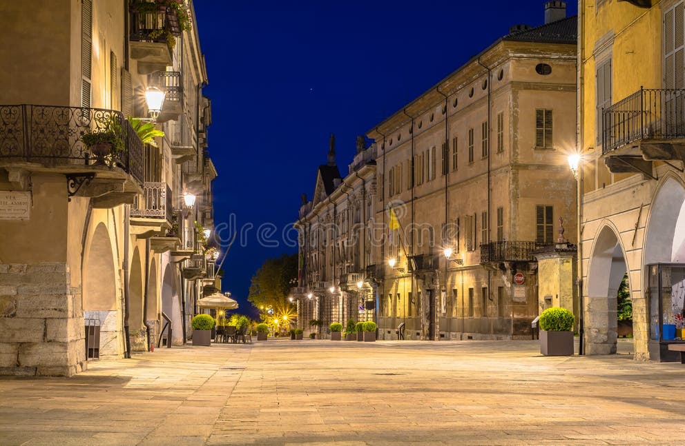 Cuneo stock photo. Image of night, city, piedmont, travel - 76049506
