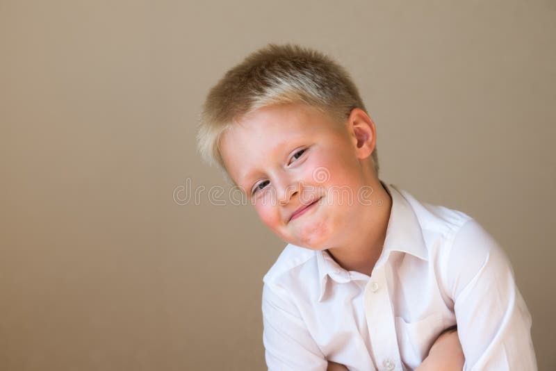 Cunning sly boy stock image. Image of caucasian, happiness - 59347883