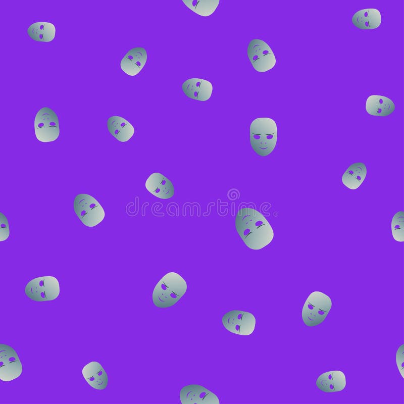 Cunning Theatrical Mask Seamless Pattern Stock Vector - Illustration of ...