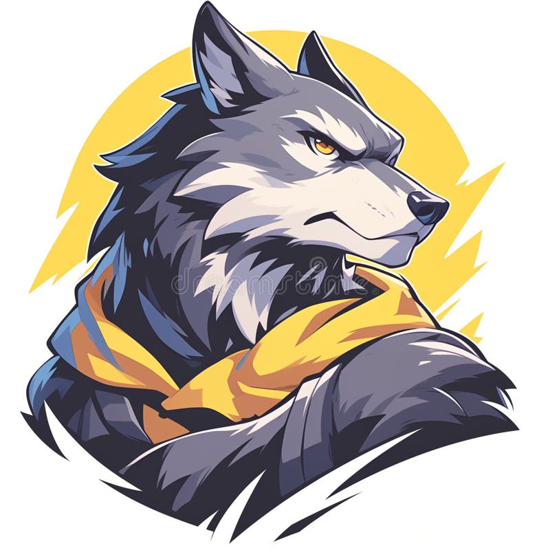 A Cunning Wolf Software Engineer Cartoon Style Stock Vector ...