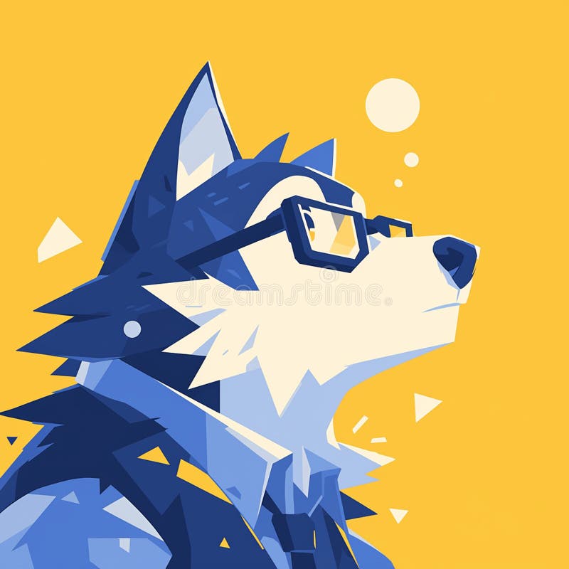 A Cunning Wolf Software Engineer Cartoon Style Stock Vector ...