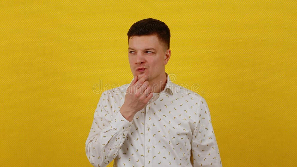 A Cunning Young Guy in a Shirt is Plotting or Inventing Something. I ...