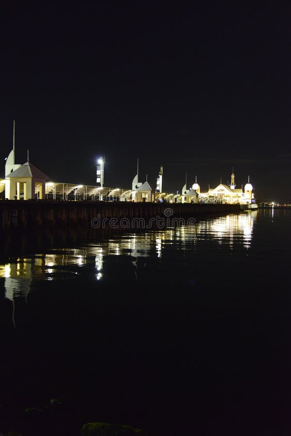 Cunningham Pier Geelong Reflecting into the Bay Stock Image - Image of ...