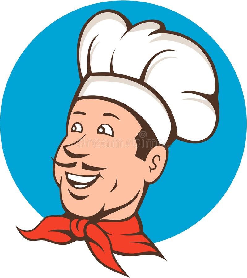 Cuoco Baker Smiling Cartoon Del Cuoco Unico Illustrazione Vettoriale ...