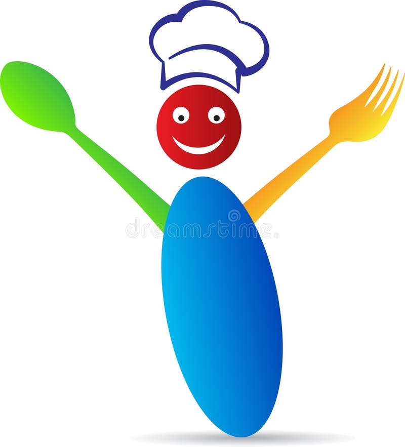 Cuoco unico stilizzato illustrazione vettoriale. Illustrazione di ...
