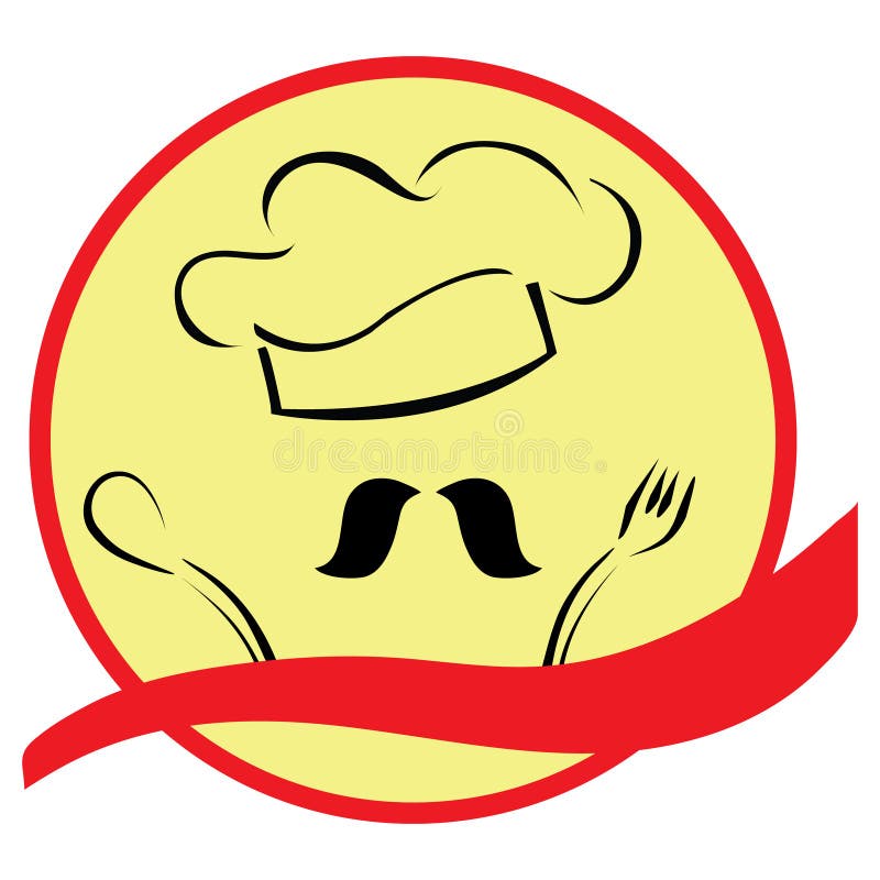 Cuoco Unico Stilizzato Con Il Cappello Illustrazione di Stock ...