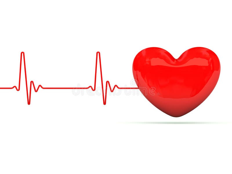 Cuore Con Il Battito Cardiaco Illustrazione di Stock - Illustrazione di ...