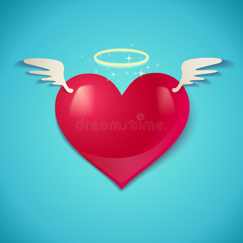 Cuore con le ali illustrazione vettoriale. Illustrazione di sfondo ...