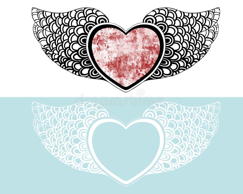 Cuore con le ali illustrazione vettoriale. Illustrazione di estratto ...