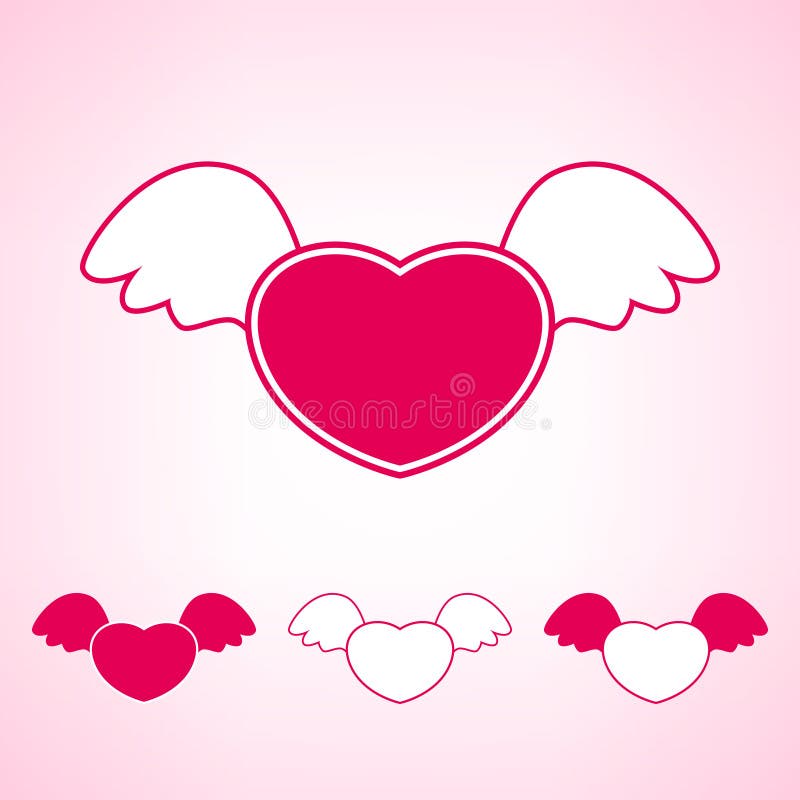 Cuore con le ali illustrazione vettoriale. Illustrazione di emozione ...