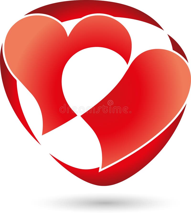 Cuore, Cuore Nel Rosso, Logo Illustrazione Vettoriale - Illustrazione ...