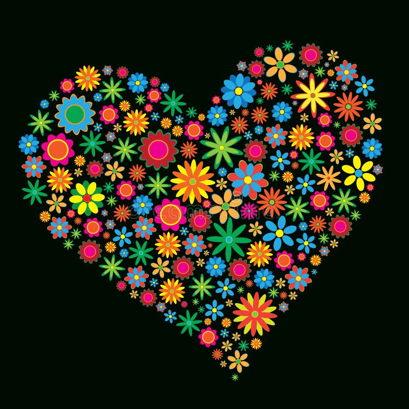 Cuore fatto dei fiori illustrazione di stock. Illustrazione di ...