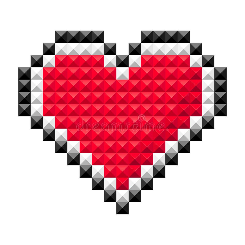 Cuore del pixel illustrazione vettoriale. Illustrazione di giorno ...