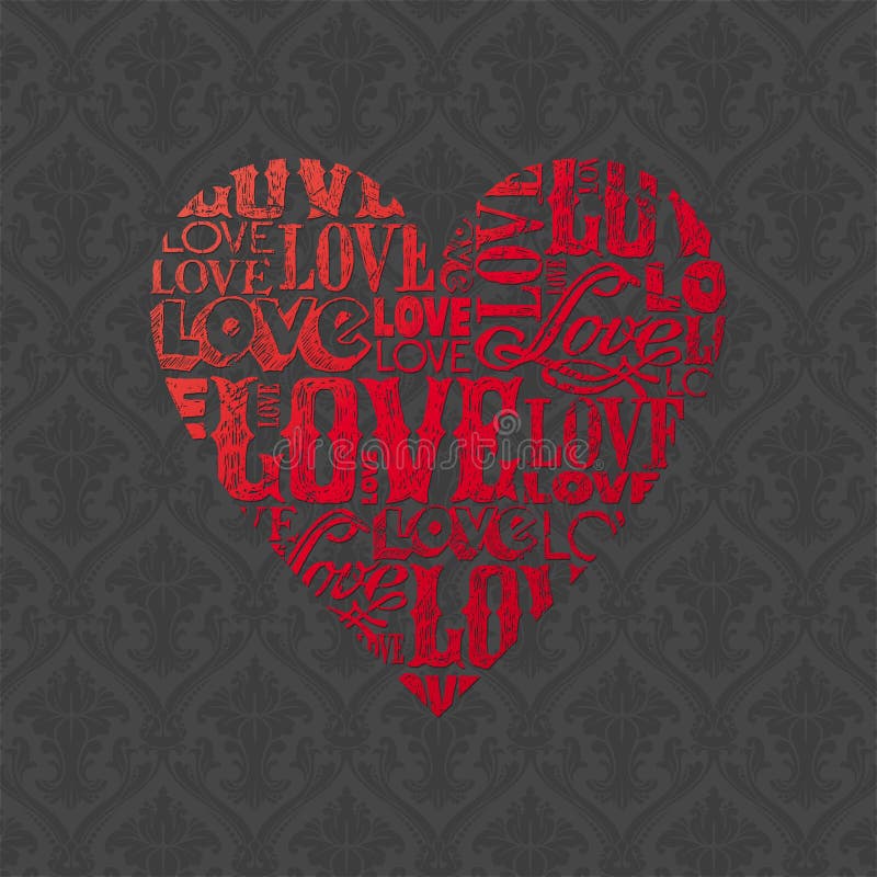 Cuore d'amore illustrazione vettoriale. Illustrazione di valentine ...