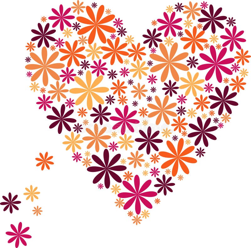 Cuore fatto dei fiori illustrazione di stock. Illustrazione di ...