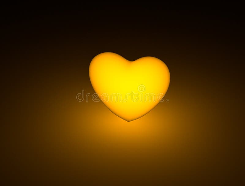 Cuore Illuminato Che Emette Luce Nello Scuro Fotografia Stock ...