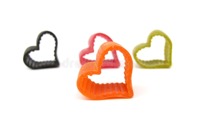 Cuore Italiano Della Pasta a Forma Di Fotografia Stock - Immagine di ...
