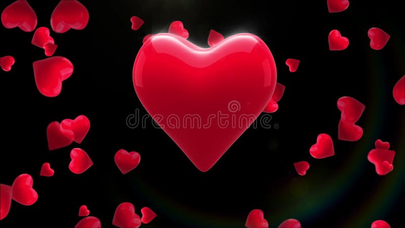 Cuore Rosso Che Si Batte Sul Fondo Nero Stock Footage - Video di ...