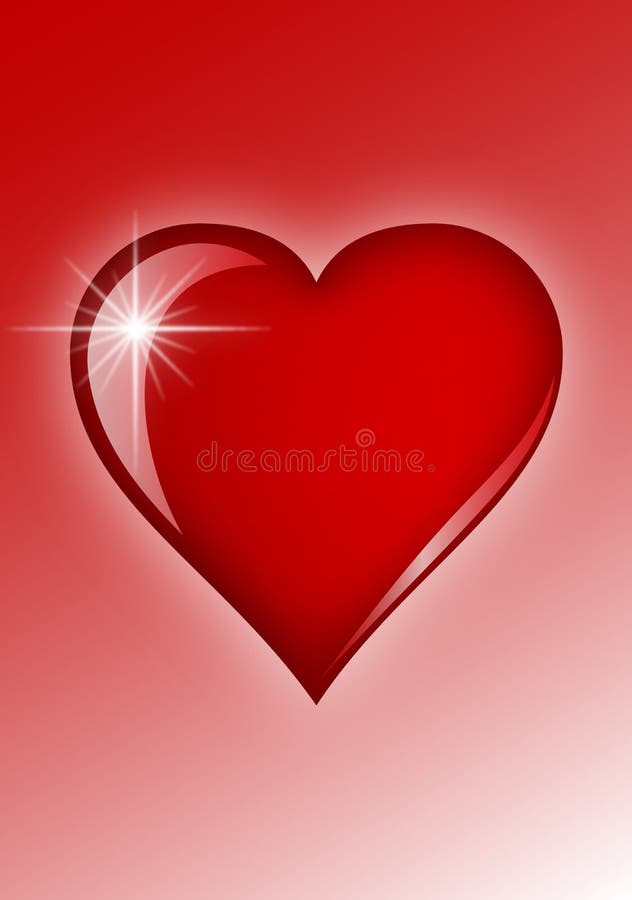 Cuore Rosso Con Leggero Bagliore Illustrazione Vettoriale ...