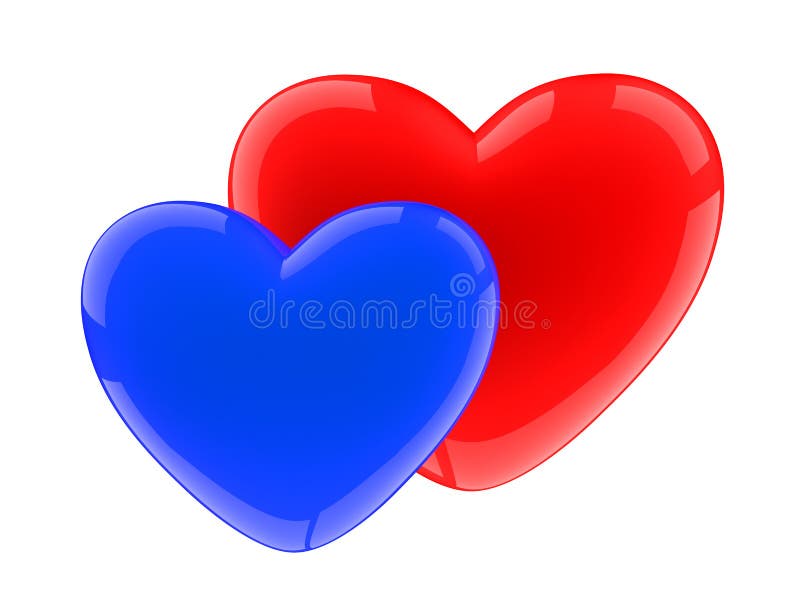 Cuore rosso e blu scuro illustrazione di stock. Illustrazione di amore ...