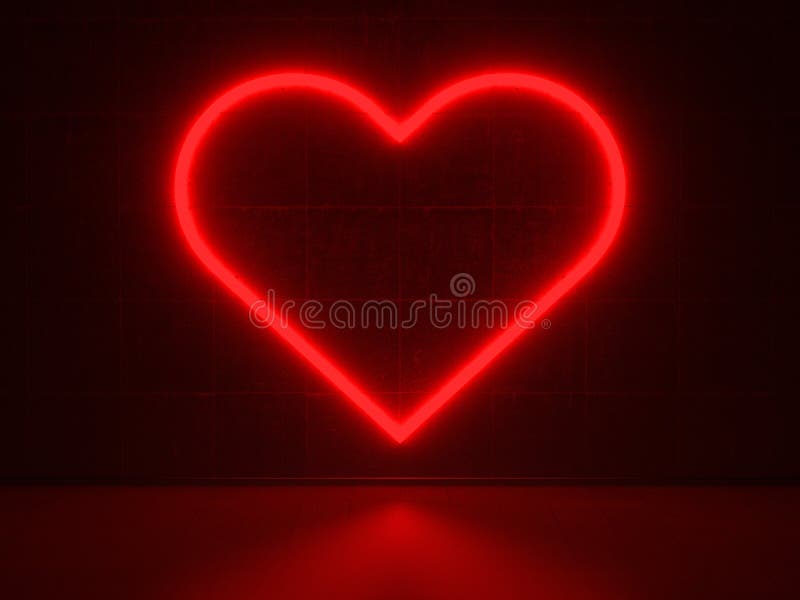 Cuore Rosso - Insegne Al Neon Di Serie Illustrazione di Stock ...