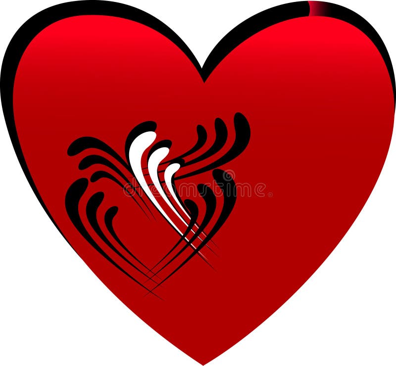Cuore rosso stilizzato illustrazione vettoriale. Illustrazione di ...