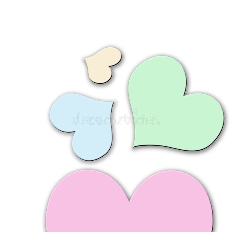 Cuori colorati pastelli illustrazione di stock. Illustrazione di amore ...