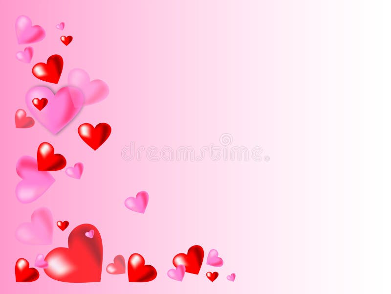 Cuori Con Fondo Rosa E Bianco Illustrazione Vettoriale - Illustrazione ...