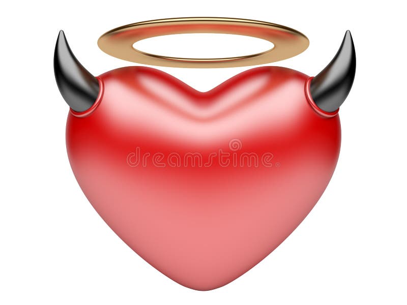 Cuori Del Diavolo E Di Angelo Concetto Dell'amante Illustrazione di ...