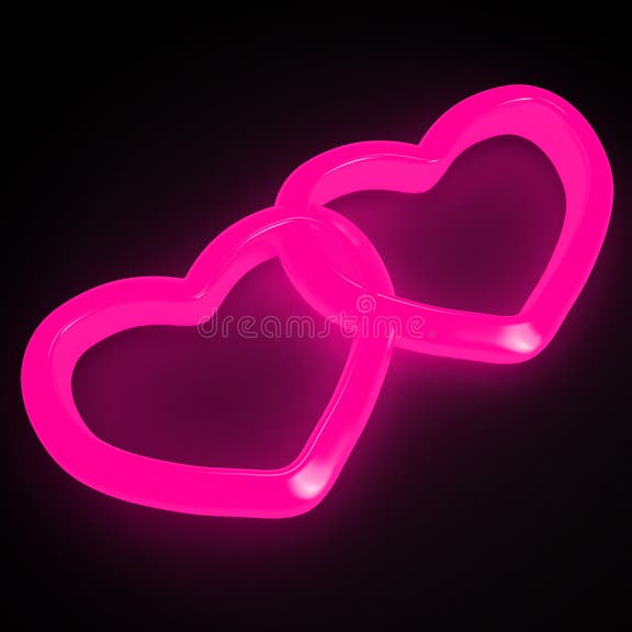 Cuori rosa al neon illustrazione di stock. Illustrazione di fireworks ...