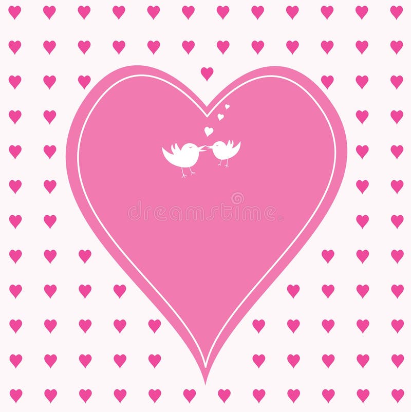 Cuori Rosa Con Quello Grande Nel Mezzo Illustrazione Vettoriale ...