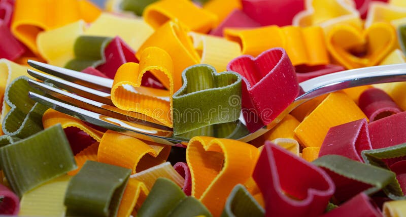 Cuoricini Italian Pasta on a Fork Stock Photo - Image of love, pasta ...