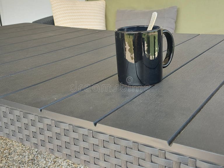 Cup Alone on the Terrace Photo Stock Photo - Image of property, table ...