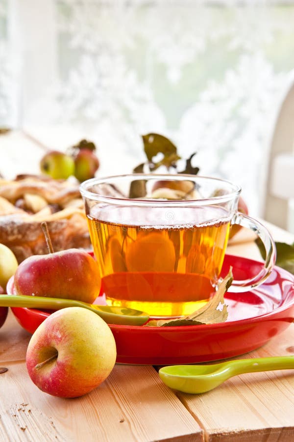 Cup of apple tea stock photo. Image of wood, decorative - 44459382